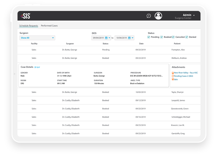 SIS Link™ - Connecting Surgeons’ Offices and ASCs | SIS