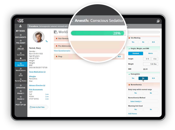 SIS Charts - EMR for ASC Management | Surgical Information Systems